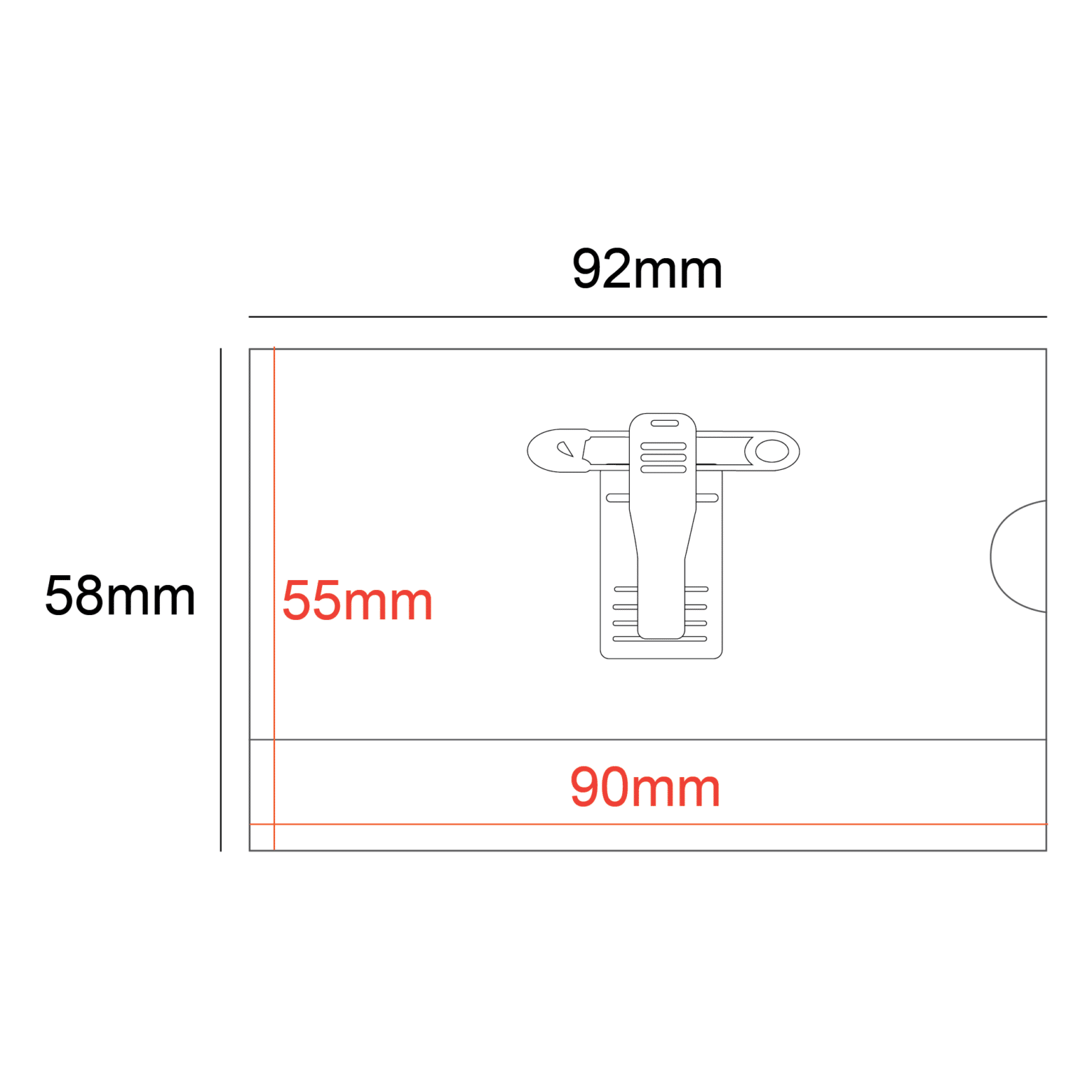 Business Size 90x55mm Rigid Card Holder Clip & Pin - EziTag