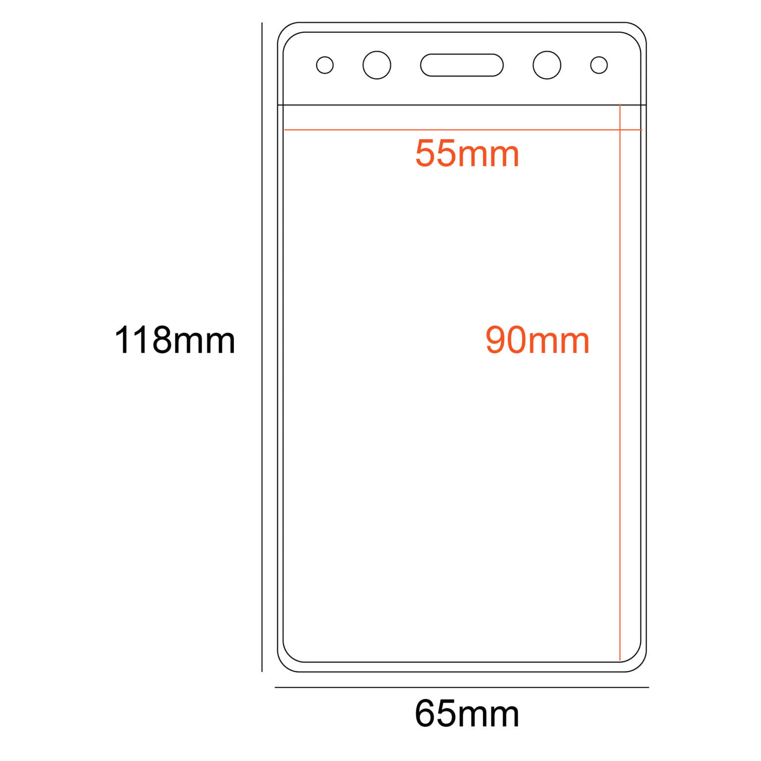 PVC Pocket Holder Portrait 90x55mm 1 Slot - EziTag
