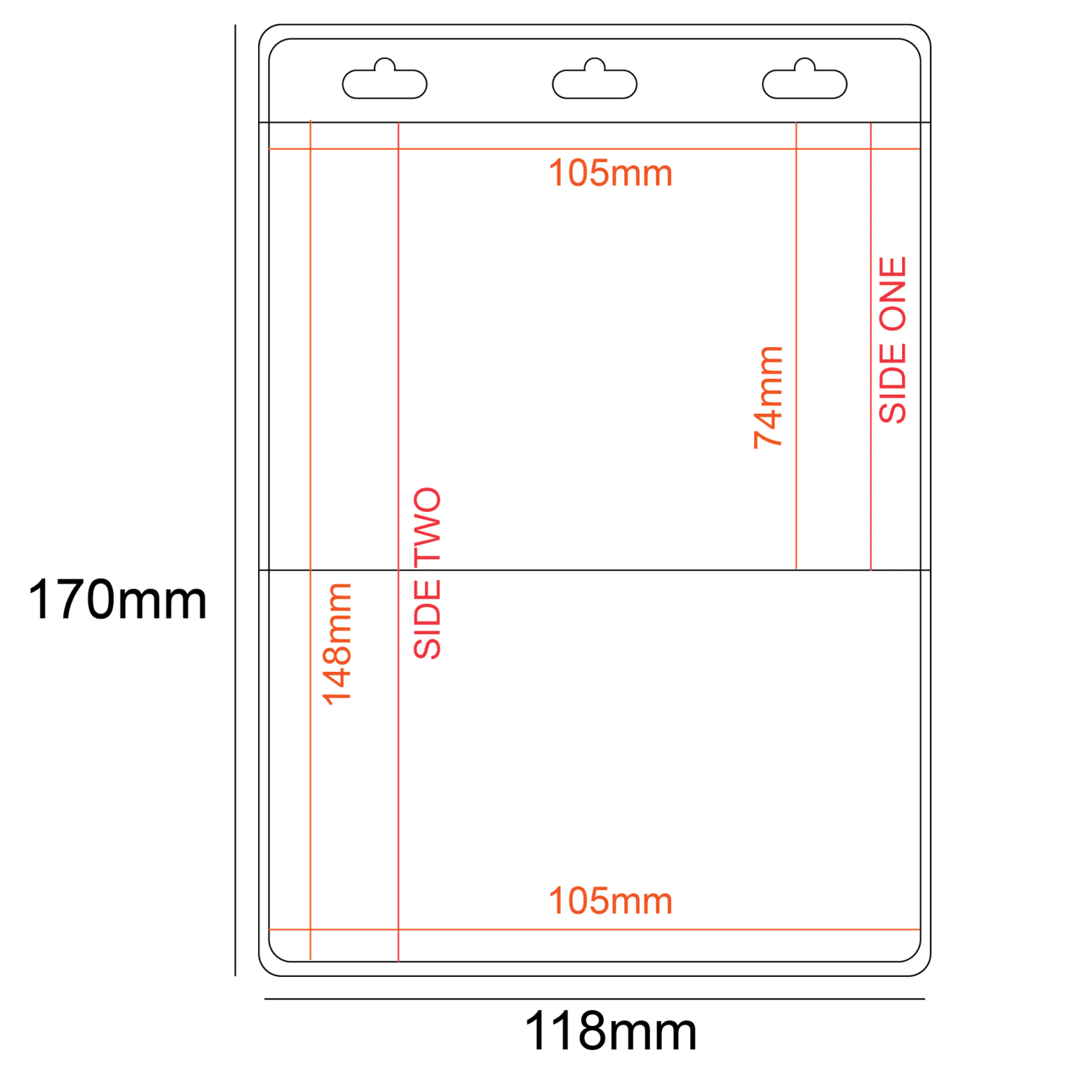 PVC Pocket Holder A6 Size Multi Pocket 3 Slots - EziTag