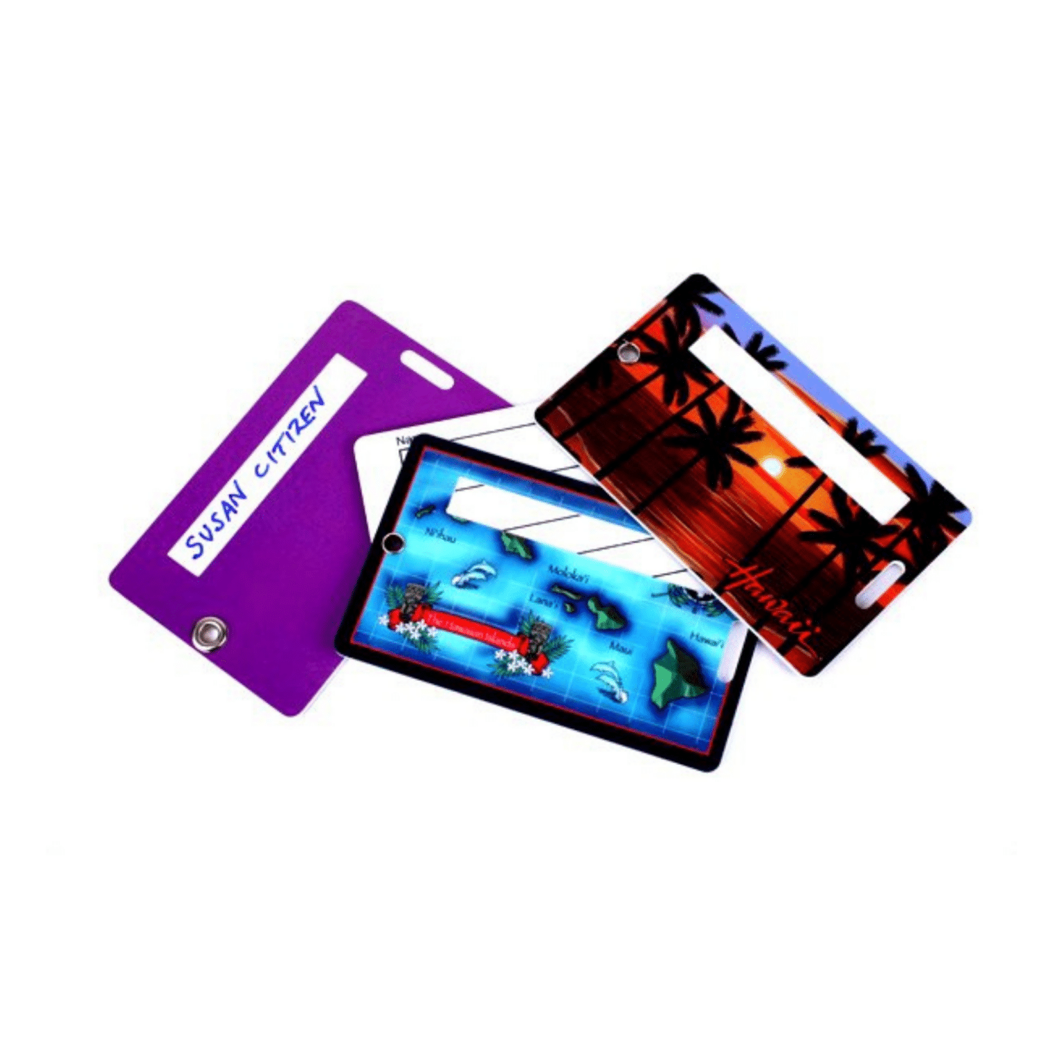 Plastic Luggage Tag with Eyelet and Address Panel - Indent - EziTag