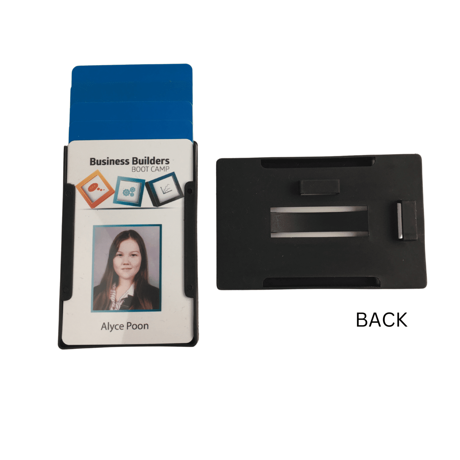 Plastic Rigid Multiple Card Holder - BLACK - EziTag