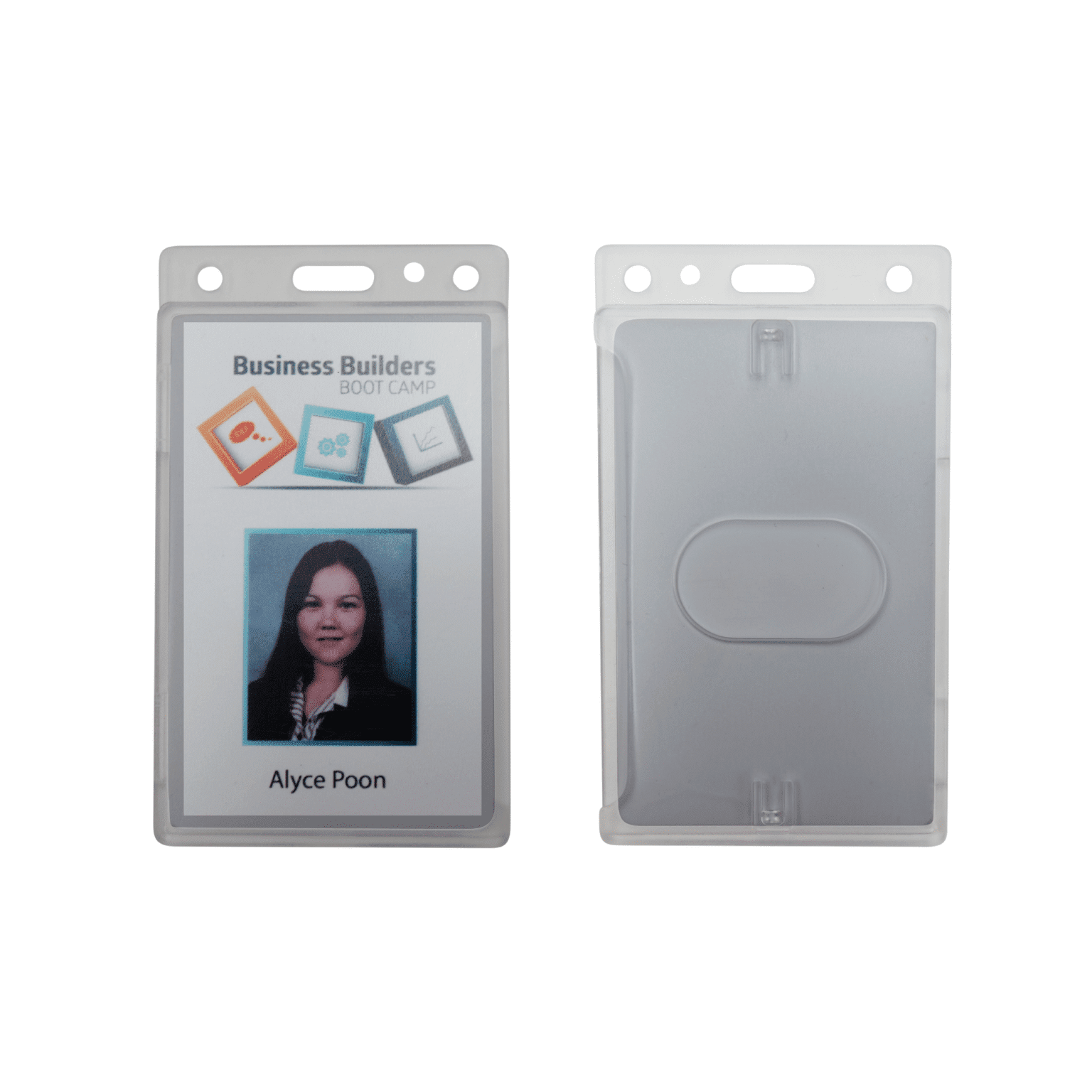 Plastic Rigid Matt Frosted Card Holder Portrait - EziTag