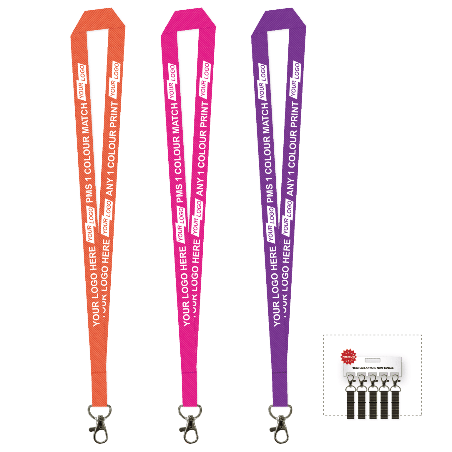 Aquarius Ribbed Lanyard Premium Screen Printed 1 Colour 1 Side ...