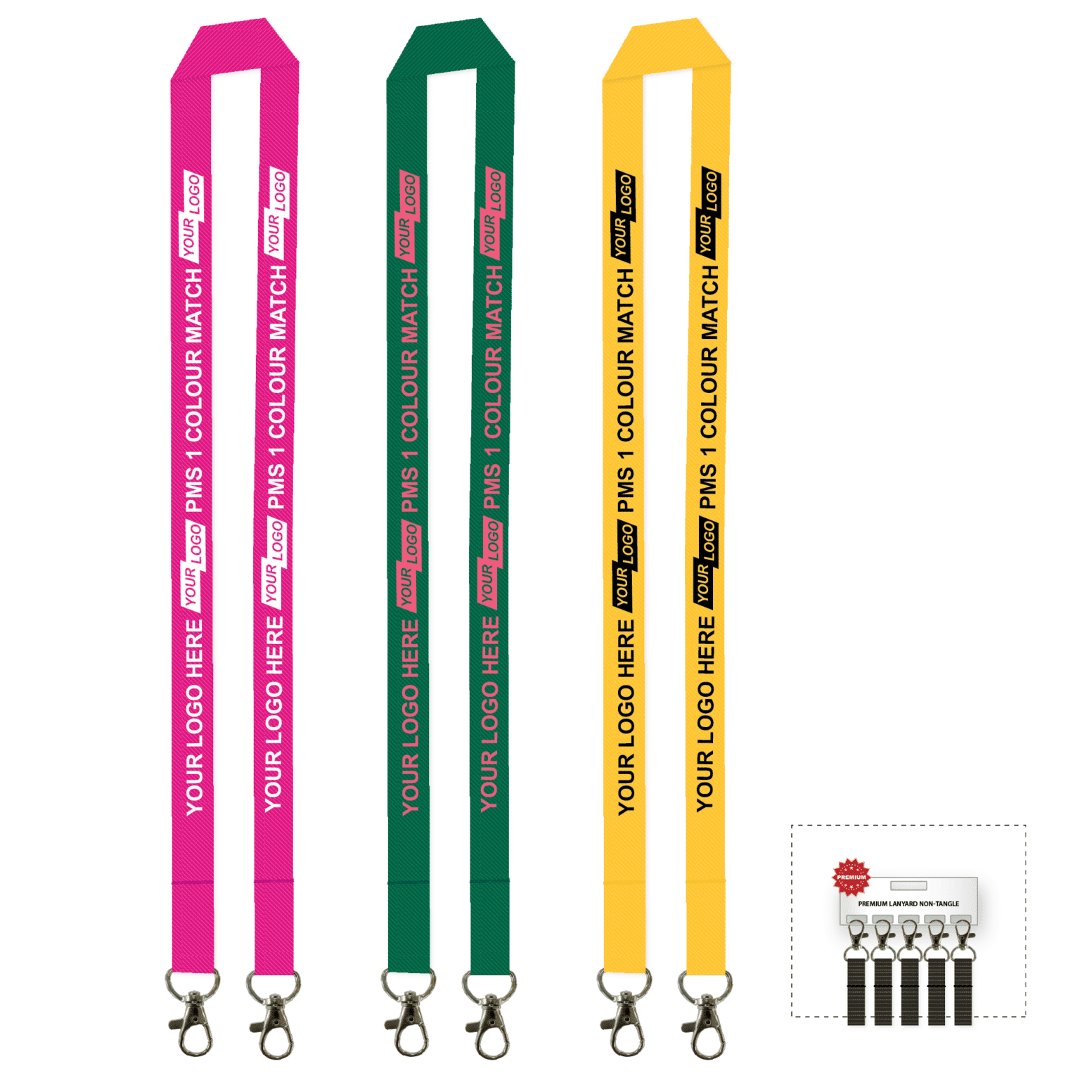 Aquarius Ribbed Lanyard Premium Screen Printed 1 Colour 1 Side Double ...