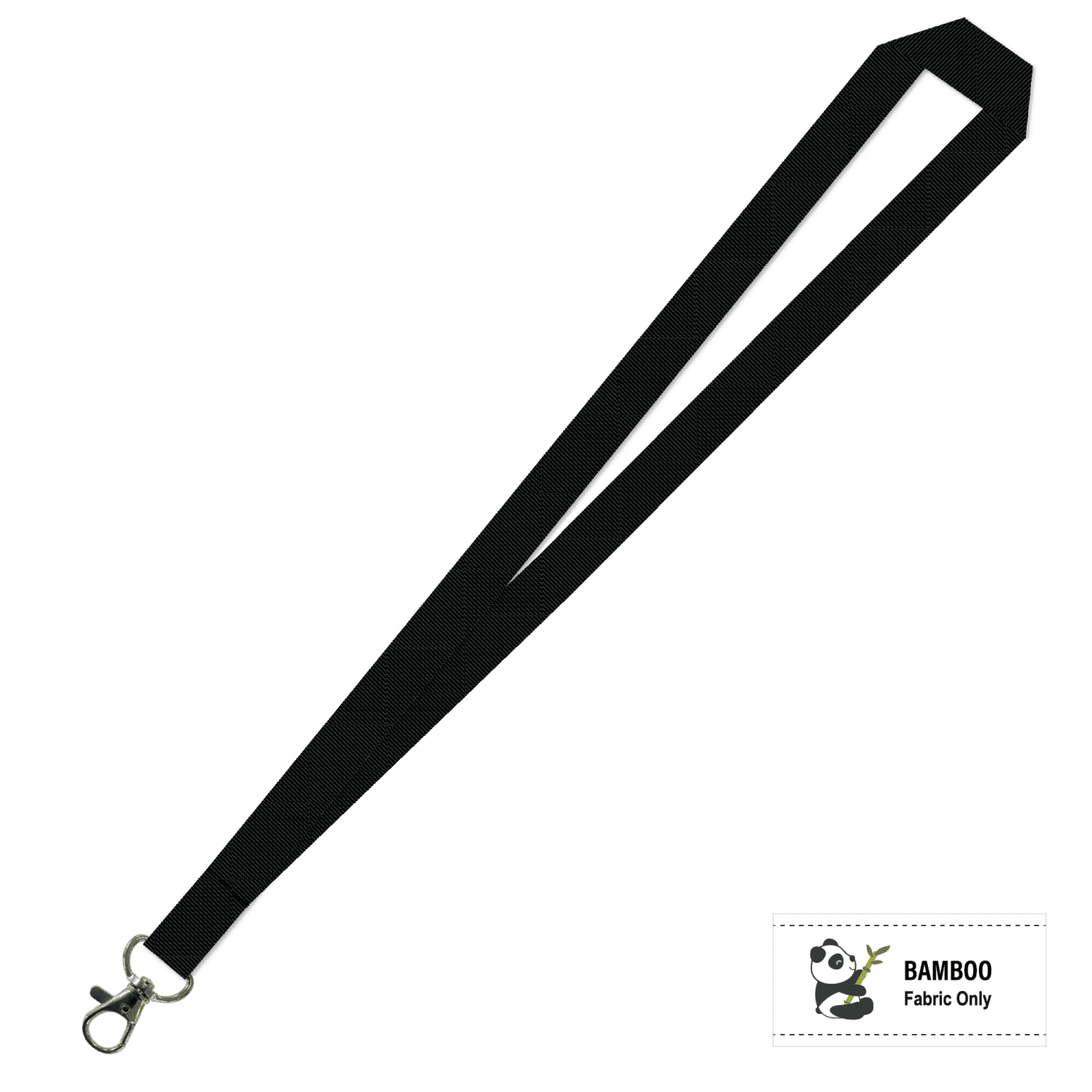 Bamboo Plain Lanyard with Carabiner - EziTag