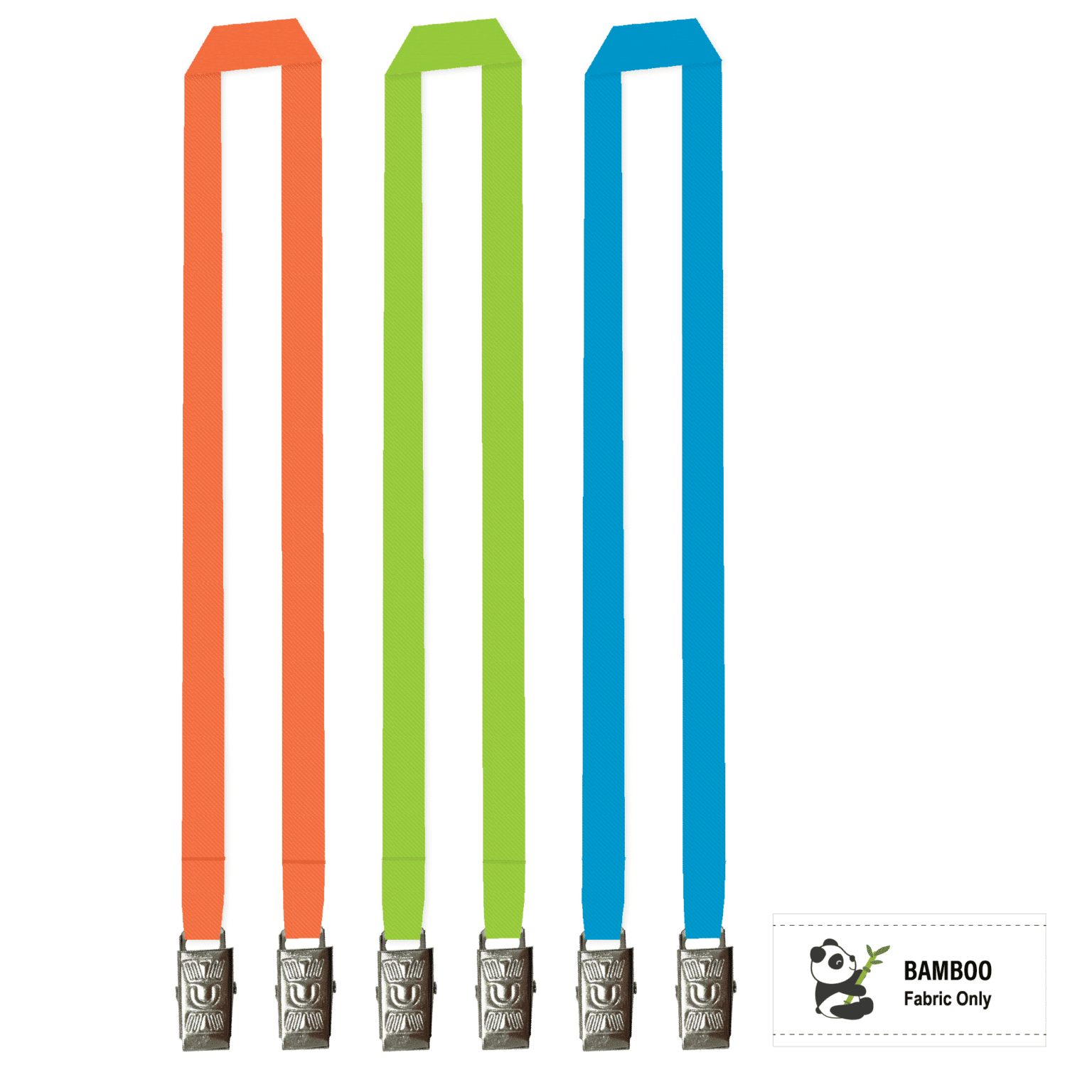 Bamboo Plain Lanyard with Double Alligator Clip - EziTag