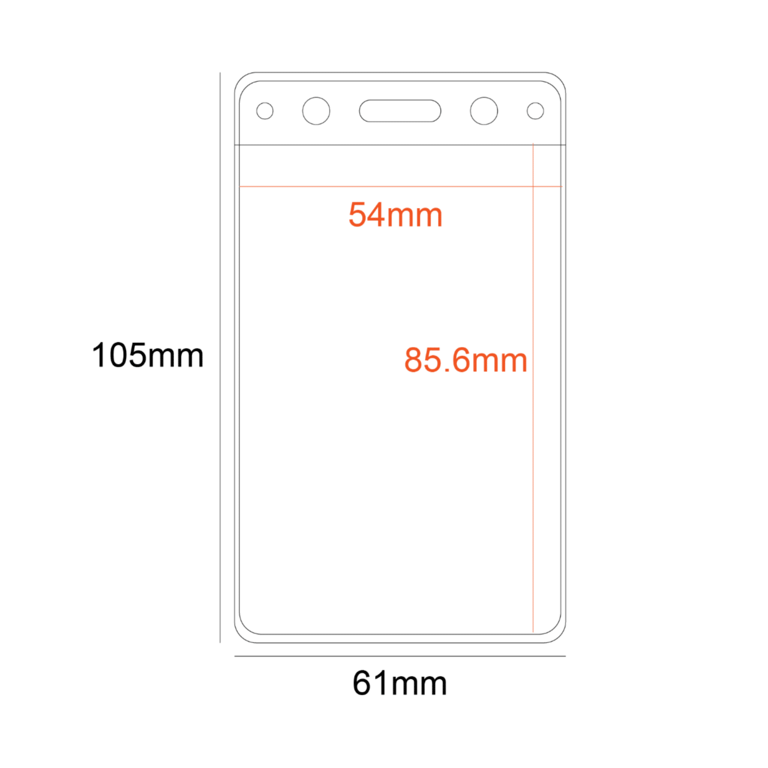 PVC Pocket Holder 54x85.6mm CR80 Card 1 Slot - EziTag
