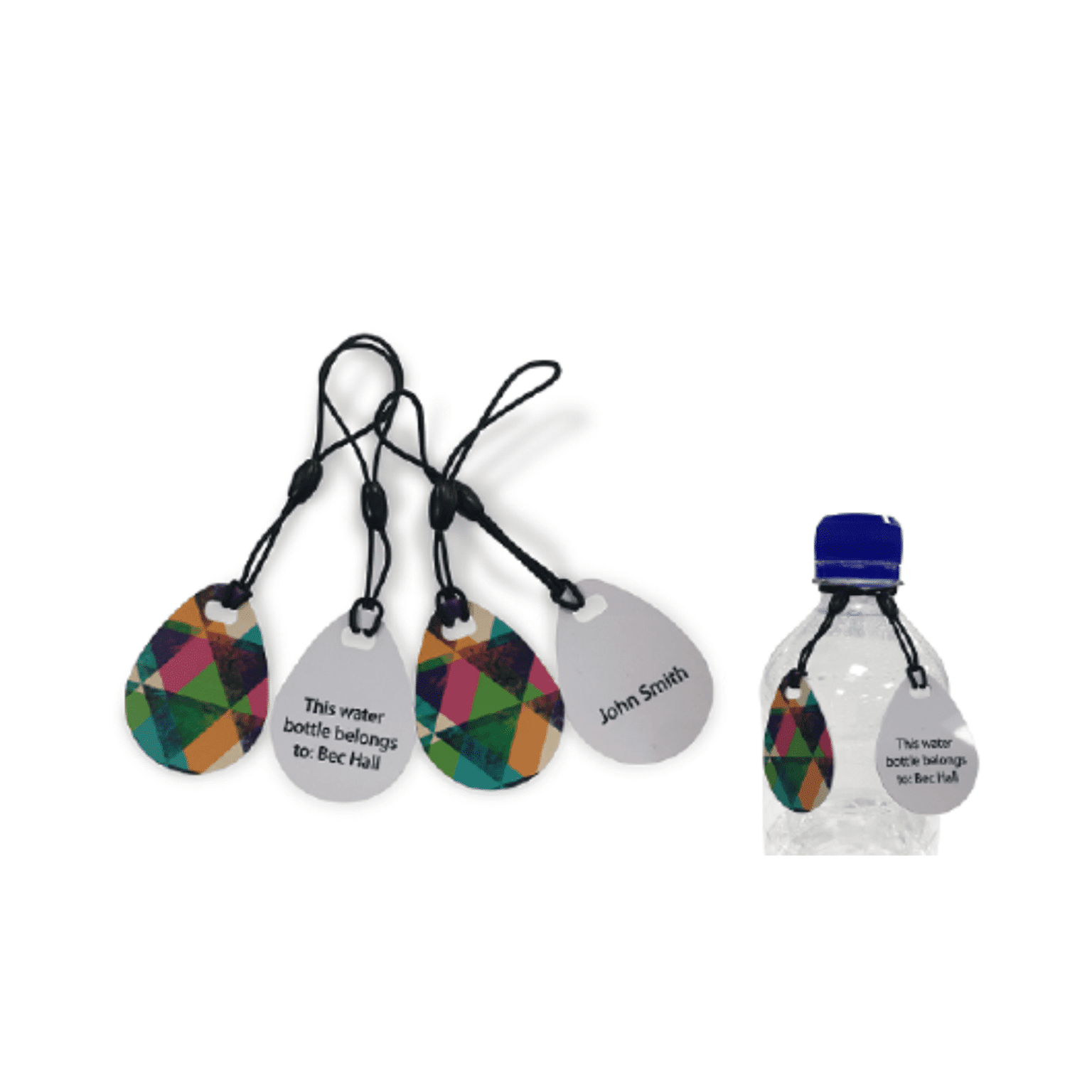 Plastic Card (PET) Teardrop Tag Full Colour Indent - EziTag