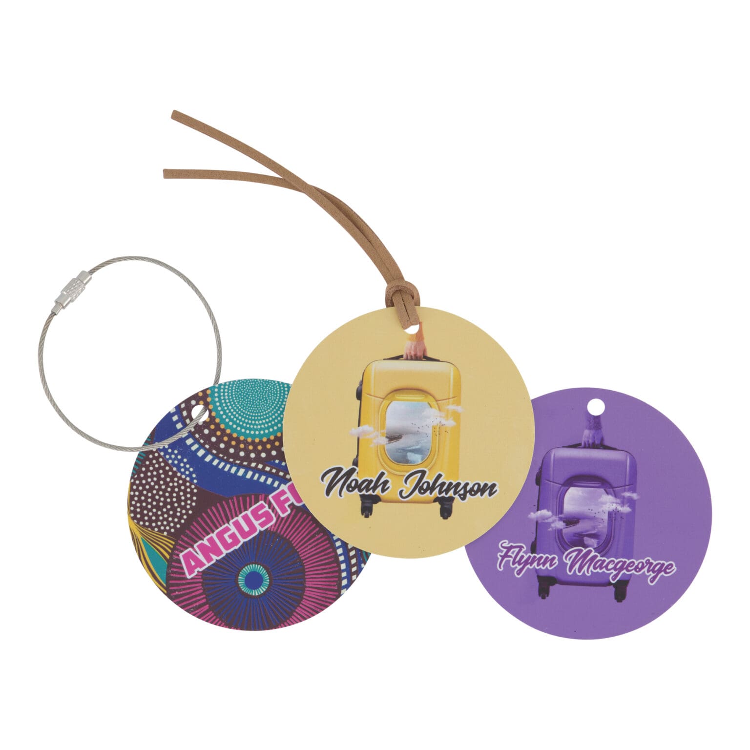 Plastic Luggage Tag (PET) Round 75mm with Hole - EziTag