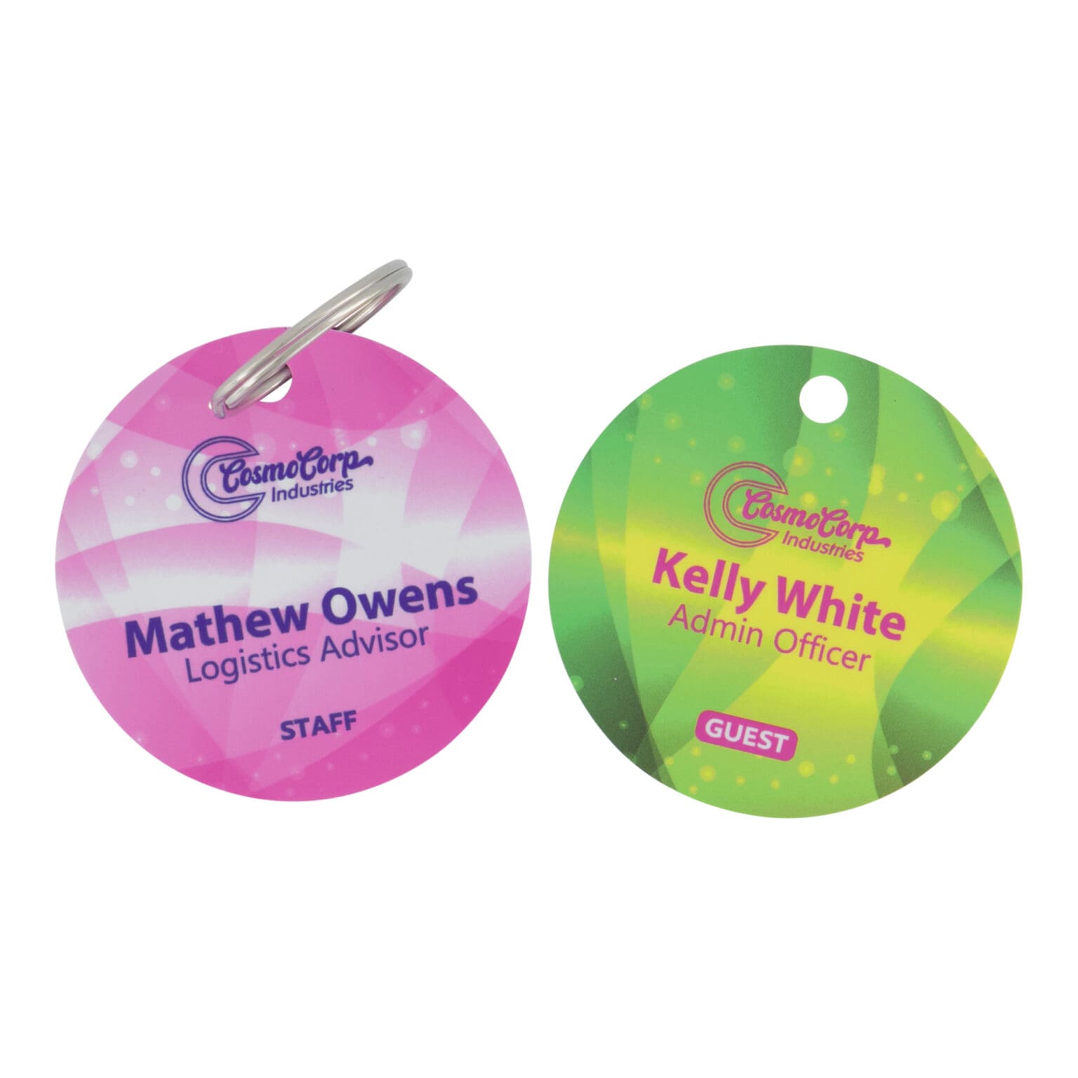 Plastic Card (PET) 50mm Round Tag Hole Full Colour - EziTag